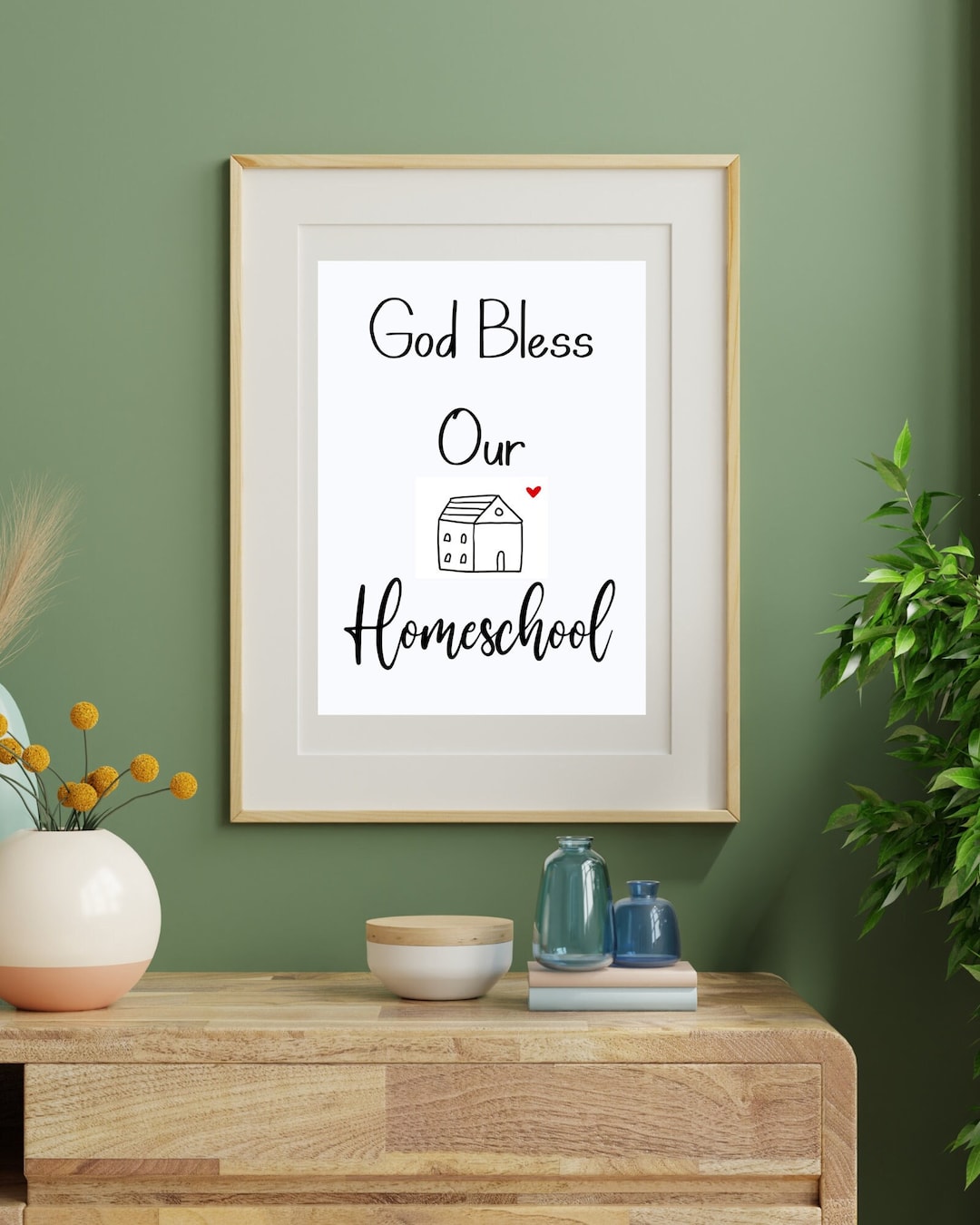 Printable God Bless This Homeschool Wall Art, Homeschool Room Decor ...