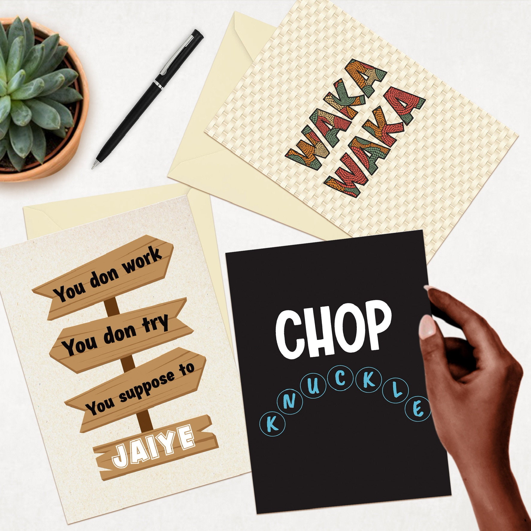 10 Pack Premium Nigerian Greeting Cards, Fun Assorted Cards With ...
