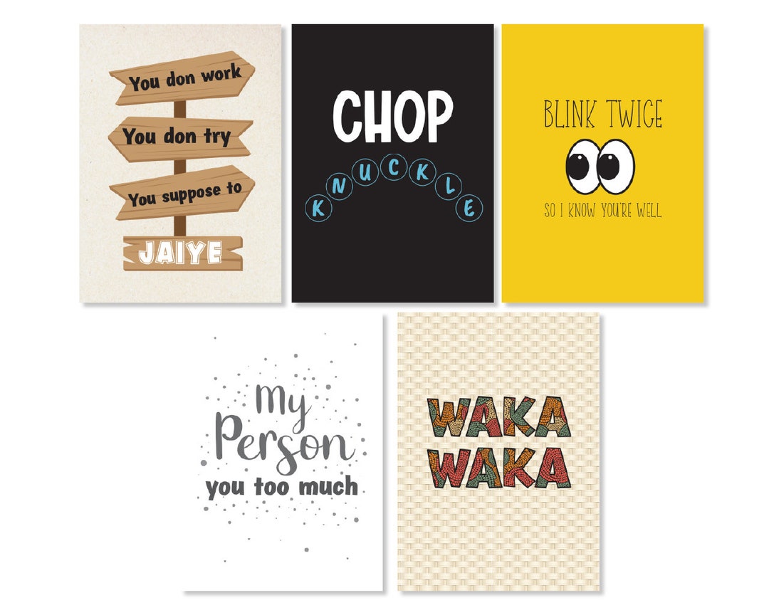 10 Pack Premium Nigerian Greeting Cards, Fun Assorted Cards With ...