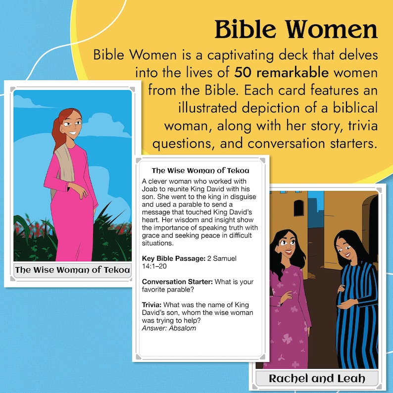 Bible Women Card Game: Stories, Trivia, Matching - Etsy