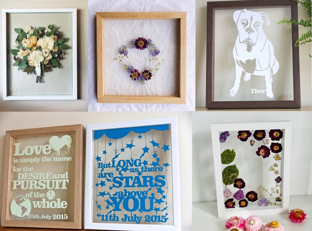 Double Glass Floating Picture Frames for Paper-thin Pressed Flowers ...