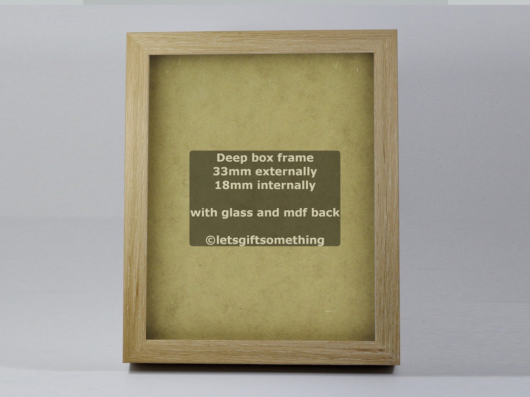 Oak Box Frames Deep Picture Frames for Keepsakes and More, Hanging High ...