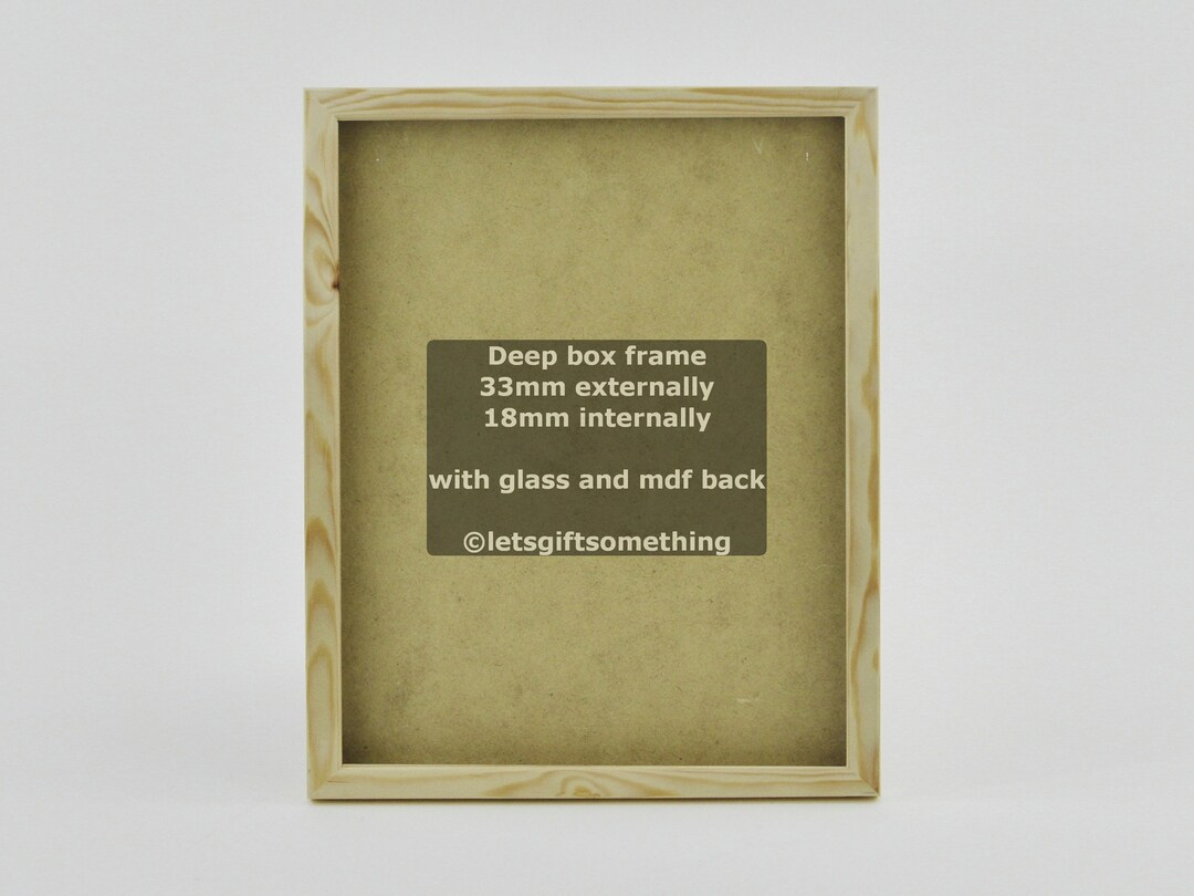 Unfinished Natural Pine Premium Solid Wood Box Frames Deep Picture ...
