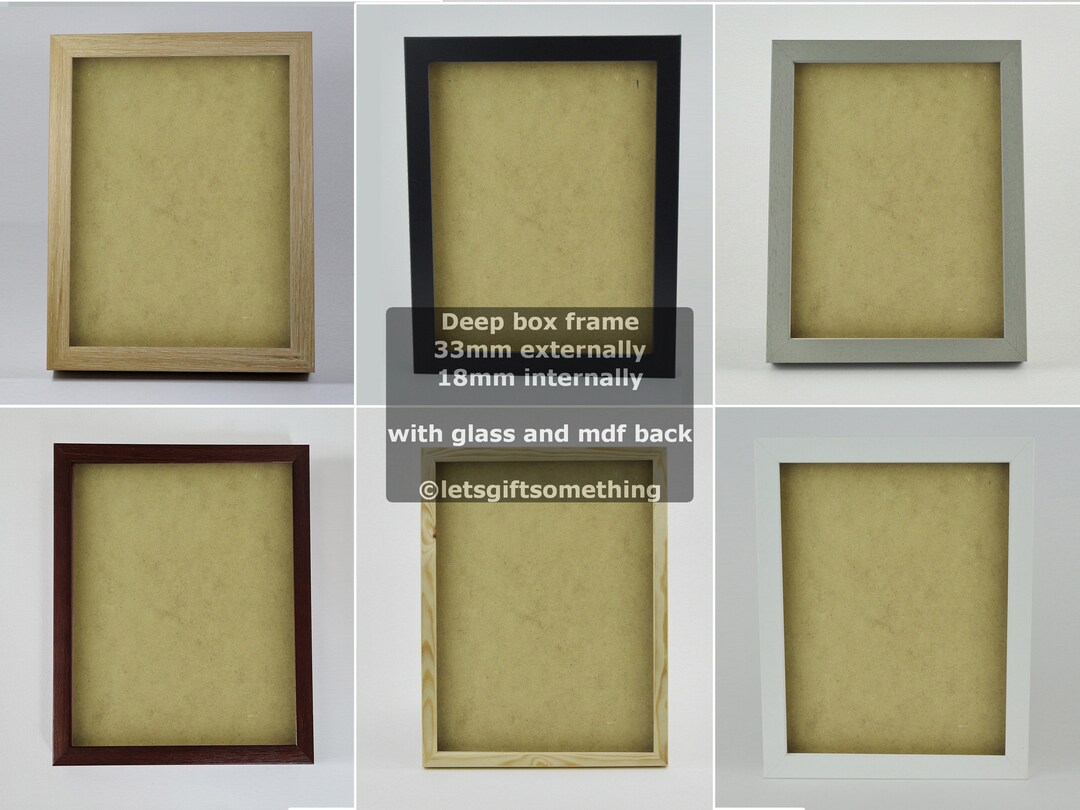 Premium Box Frames Deep Picture Frames for Keepsakes and More, Solid ...