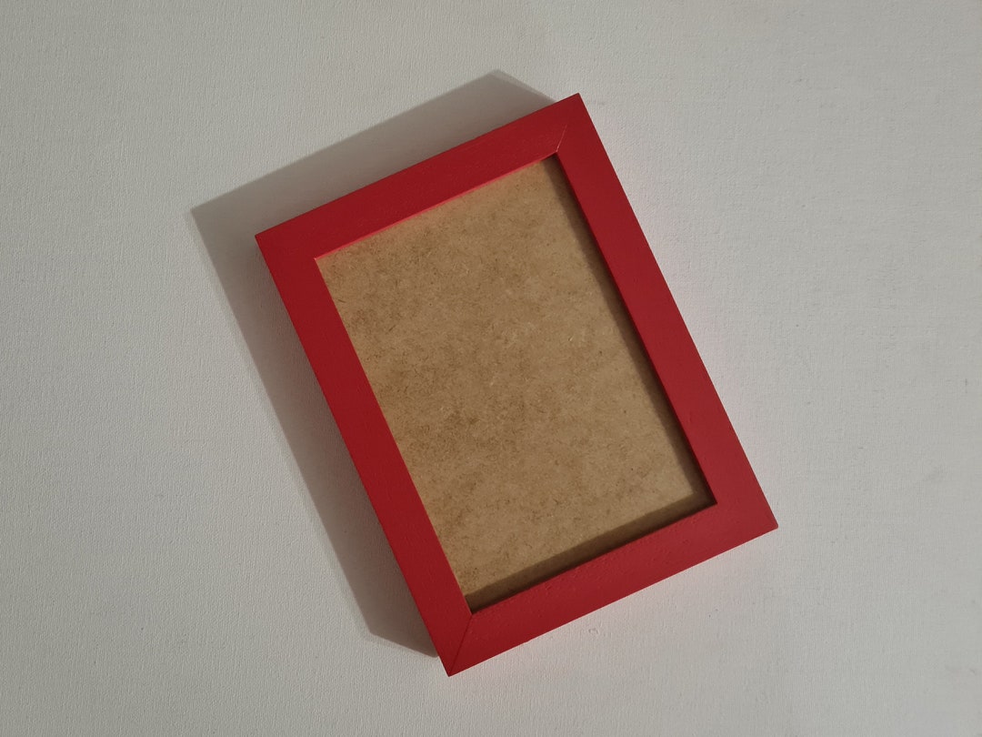 Red 7x5" Wooden Picture Frame, Photo Frames, With Clear Acrylic and ...