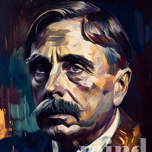 H G Wells Oil Painting Art Print Portrait POSTER 2 | Classic Literature ...