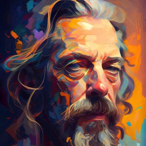 Alan Watts Oil Painting Art Print Portrait POSTER 1 | Spirituality ...