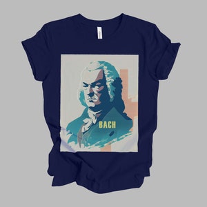 Johann Sebastian Bach Retro Minimalist T-shirt | Classical Music Gift ...