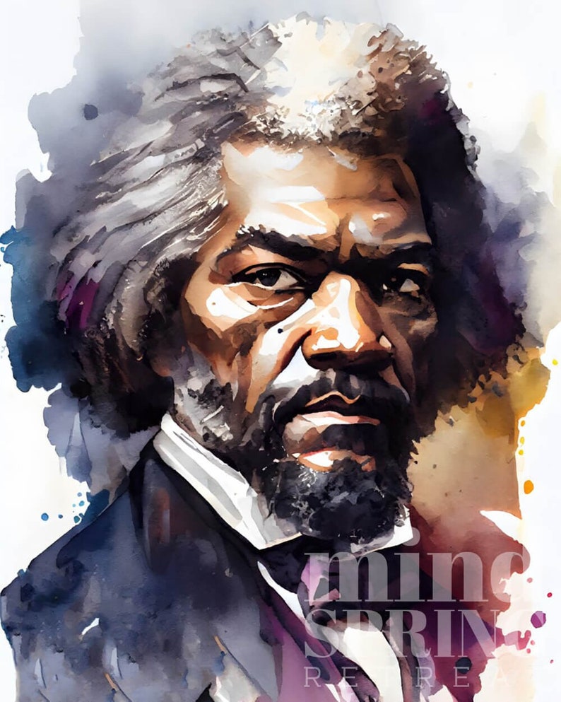 Frederick Douglass Watercolor Art Print Portrait POSTER | History ...
