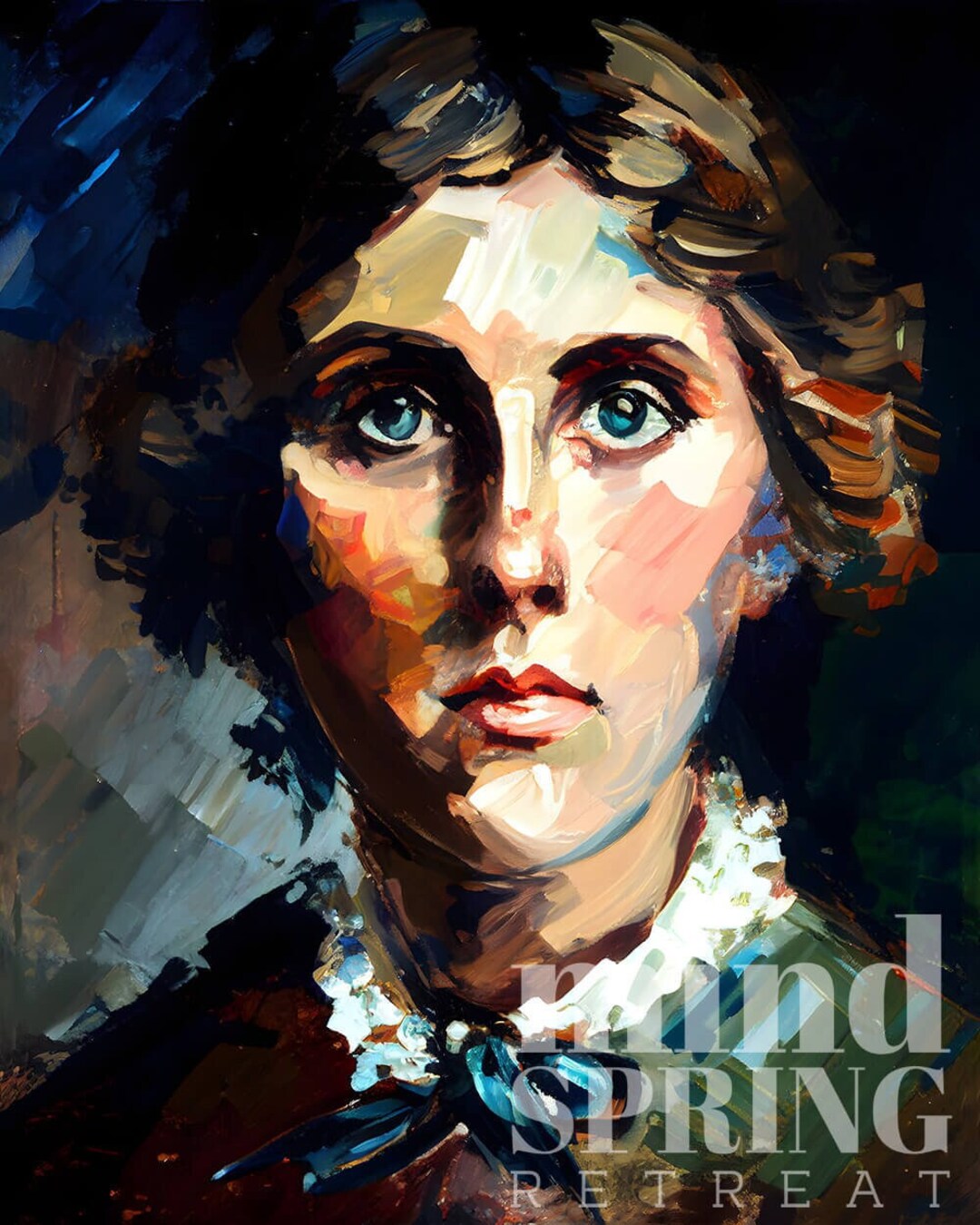 Louisa May Alcott Oil Painting Art Print Portrait POSTER 2 Classic ...