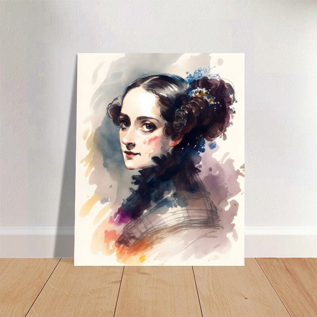 Ada Lovelace Watercolor Art Print Portrait POSTER 3 | Mathematics ...