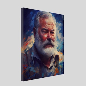 Ernest Hemingway Oil Painting Art Print Portrait POSTER | Classic ...