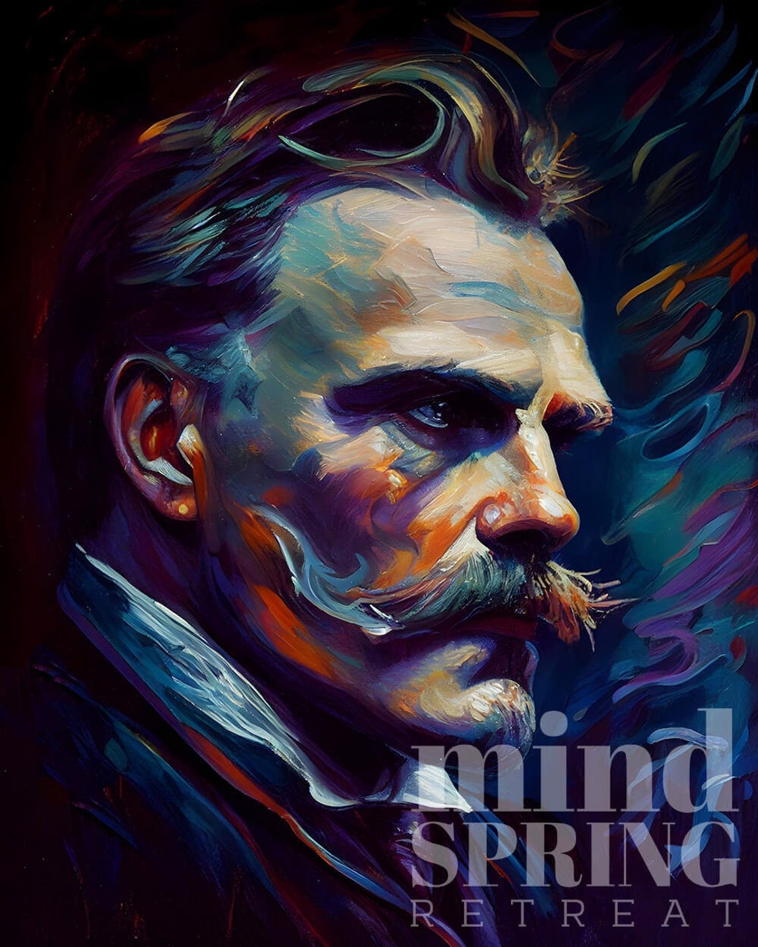 Friedrich Nietzsche Oil Painting Art Print Portrait POSTER 9 - Etsy