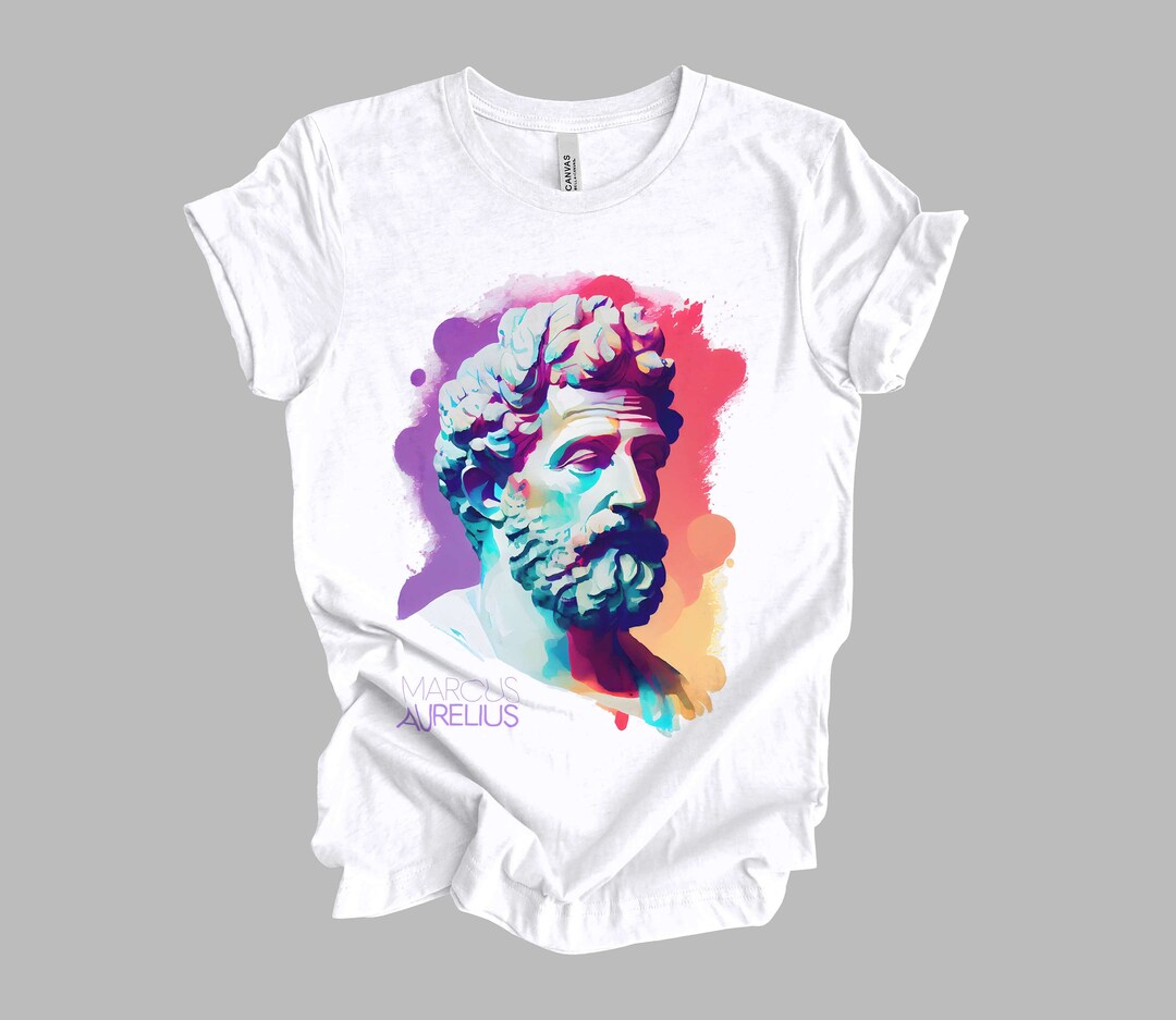 Marcus Aurelius Watercolor Minimalist T-shirt 1 | Philosophy History ...