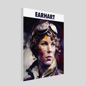 Amelia Earhart Oil Painting Art Print Portrait POSTER 2 | Aviation ...