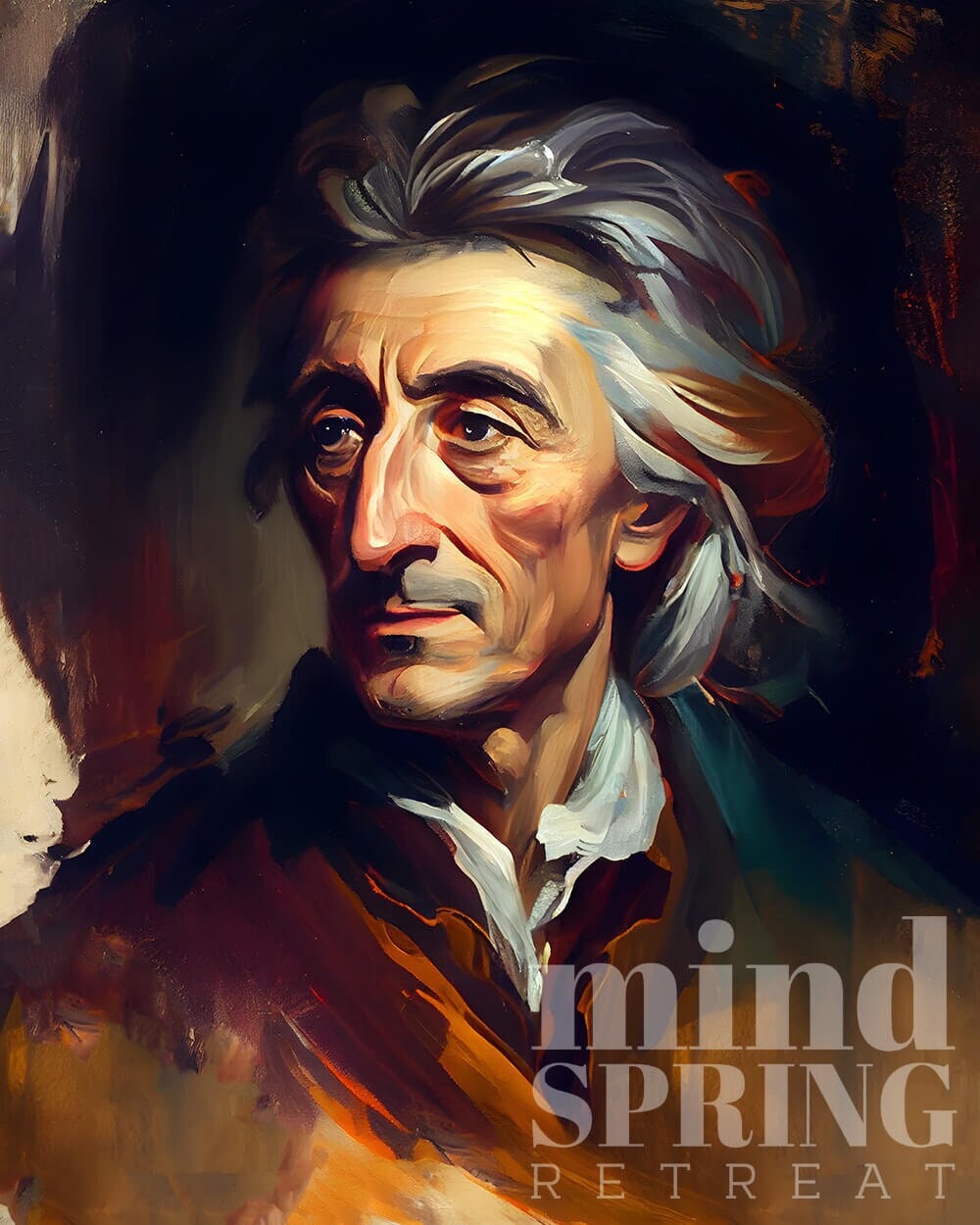 John Locke Oil Painting Art Print Portrait POSTER Philosophy - Etsy