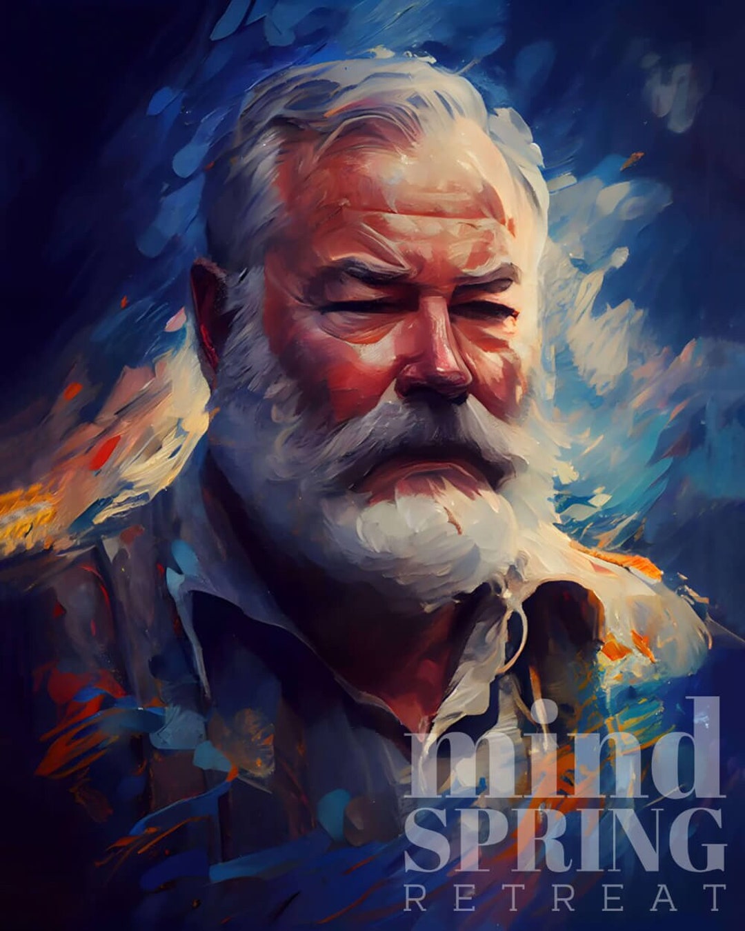 Ernest Hemingway Oil Painting Art Print Portrait POSTER Classic ...