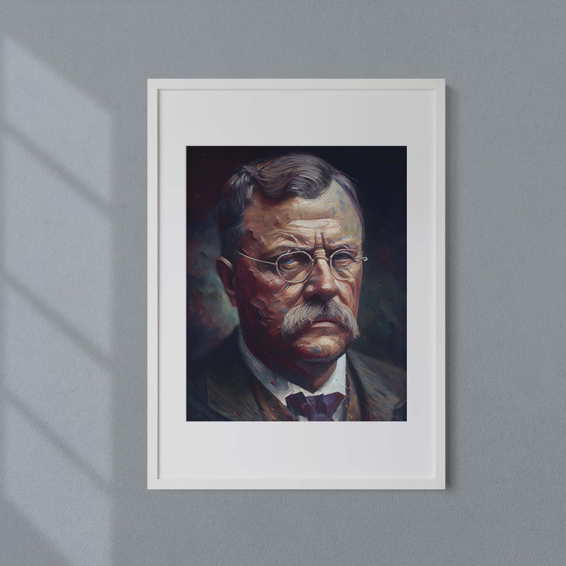 Theodore Roosevelt Oil Painting Art Print Portrait POSTER - Etsy