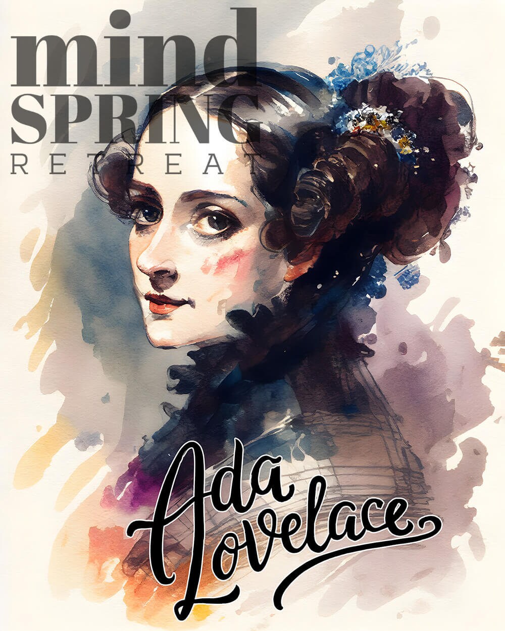 Ada Lovelace Watercolor Art Print Portrait POSTER 3 | Mathematics ...