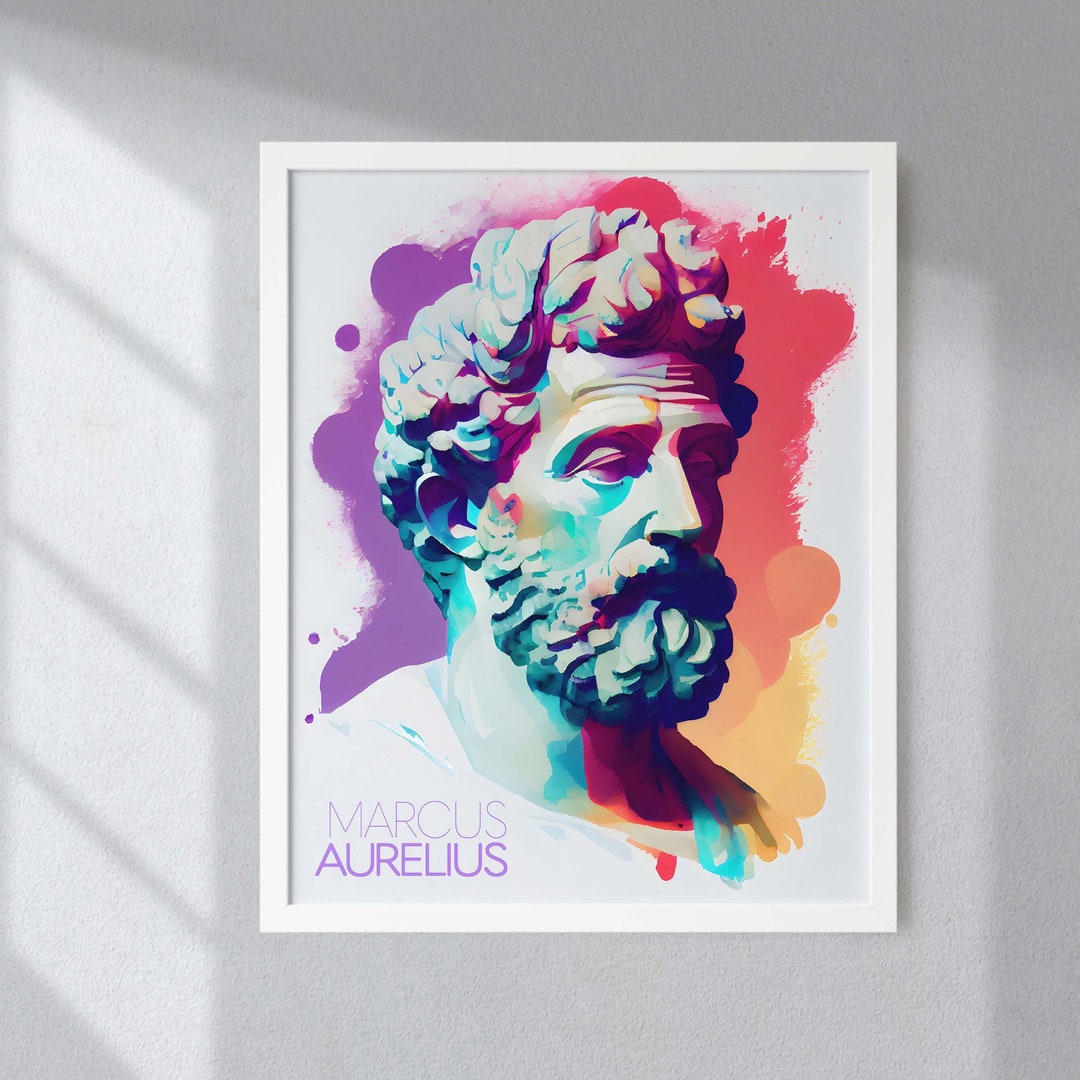 Marcus Aurelius Watercolor Minimalist Art Print Portrait POSTER ...