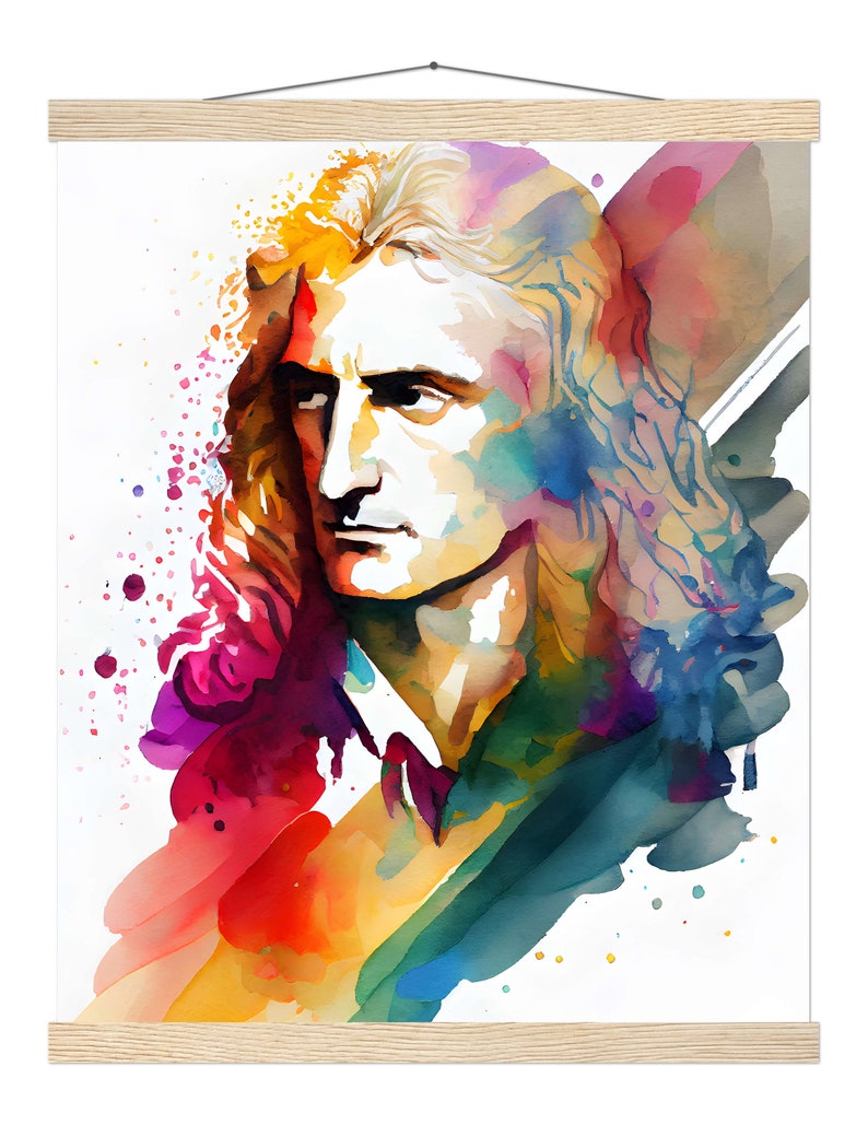 Isaac Newton Watercolor Art Print Portrait POSTER 2 Science - Etsy