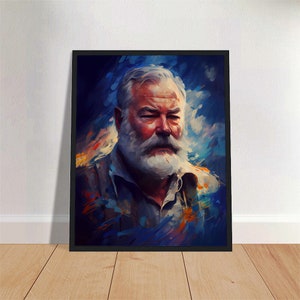 Ernest Hemingway Oil Painting Art Print Portrait POSTER Classic ...