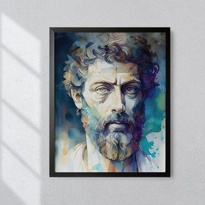 Marcus Aurelius Watercolor Art Print Portrait POSTER 2 | History ...
