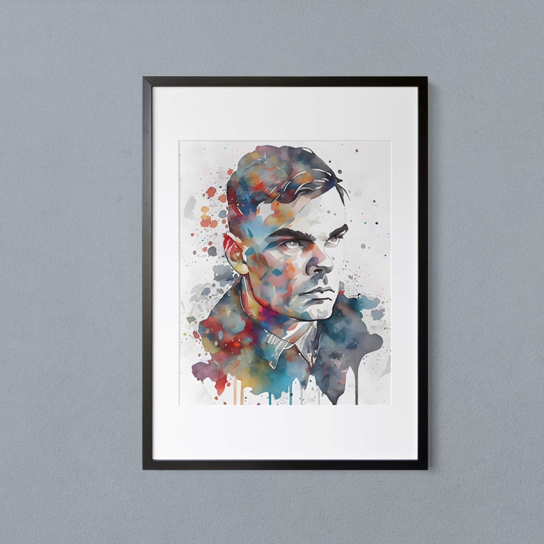 Alan Turing Watercolor Art Print Portrait POSTER Mathematics - Etsy