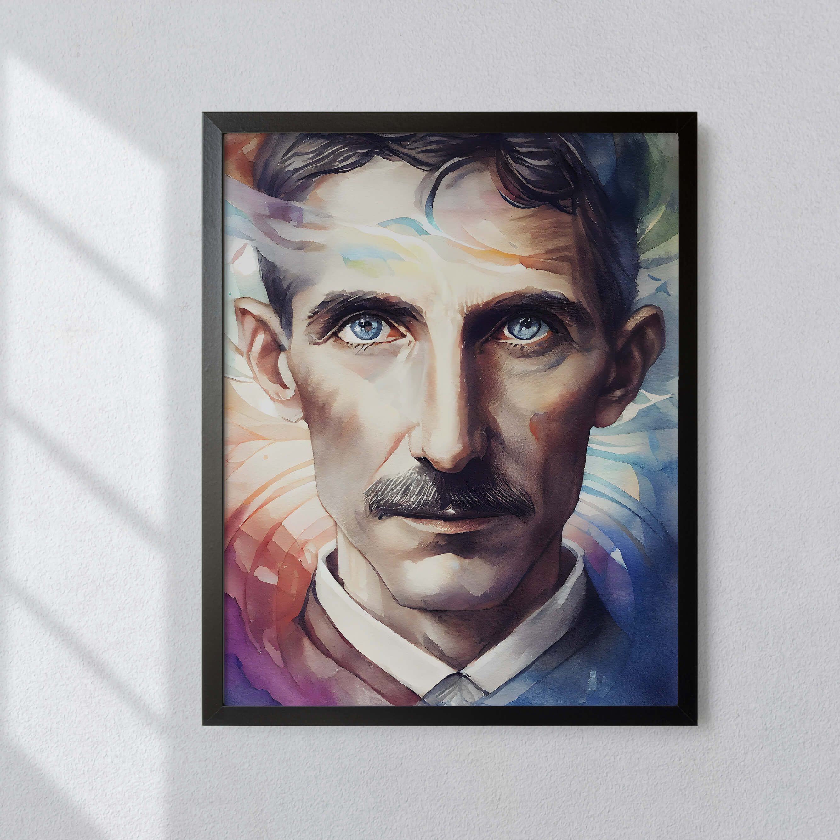 Nikola Tesla Watercolor Art Print Portrait POSTER Science - Etsy