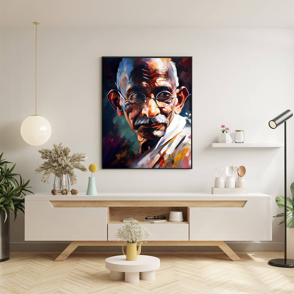 Mohandas Gandhi Oil Painting Art Print Portrait POSTER 1 | World ...