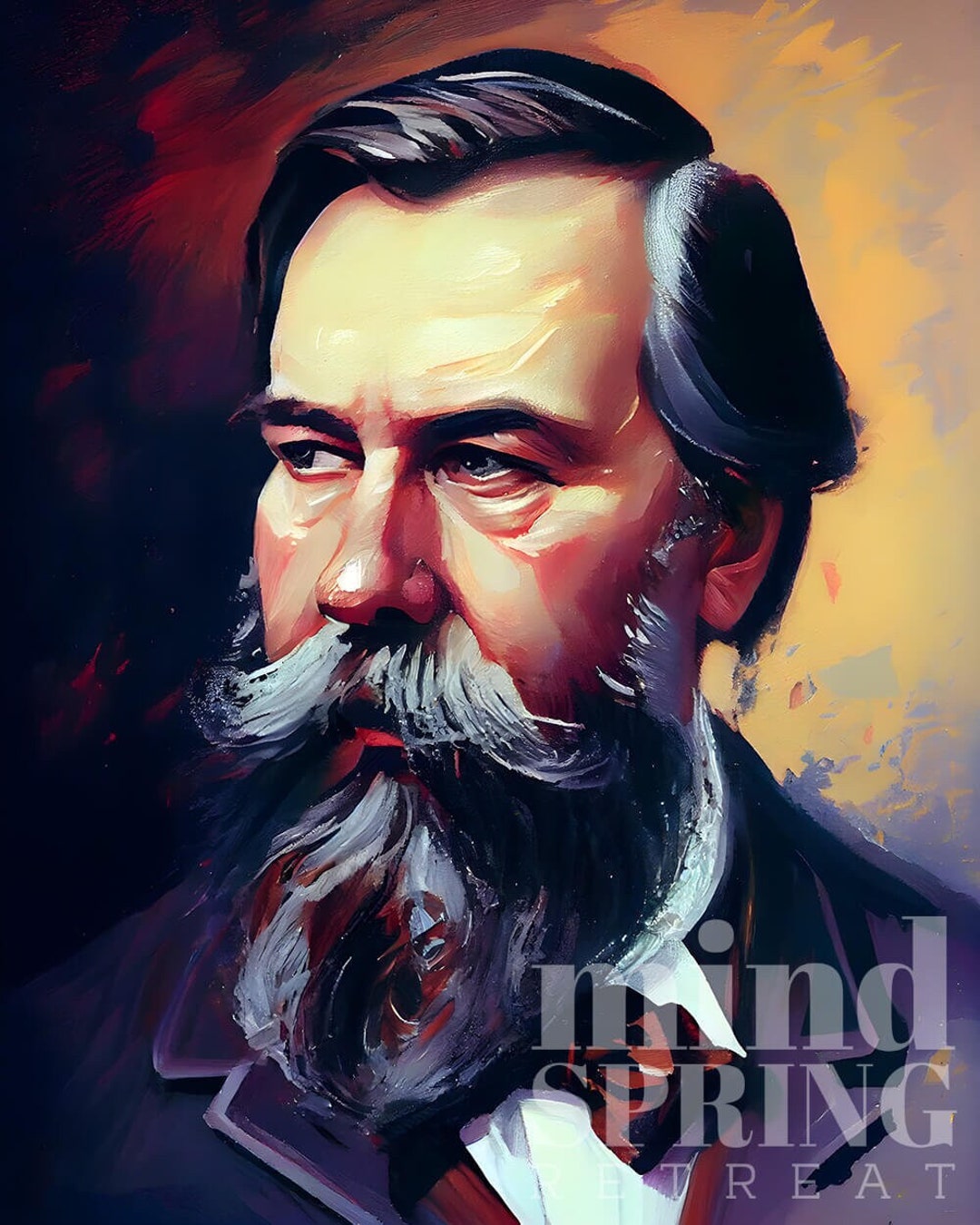 Friedrich Engels Oil Painting Art Print Portrait POSTER - Etsy