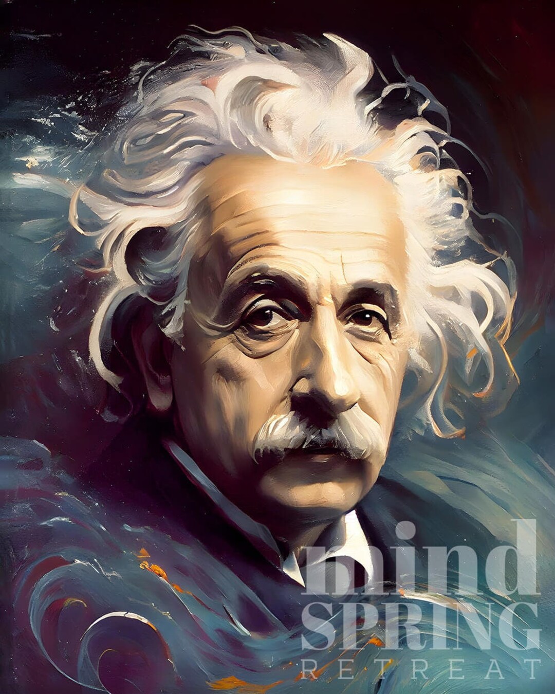 Albert Einstein Oil Painting Art Print Portrait POSTER - Etsy