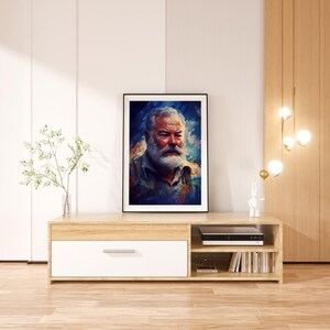 Ernest Hemingway Oil Painting Art Print Portrait POSTER Classic ...