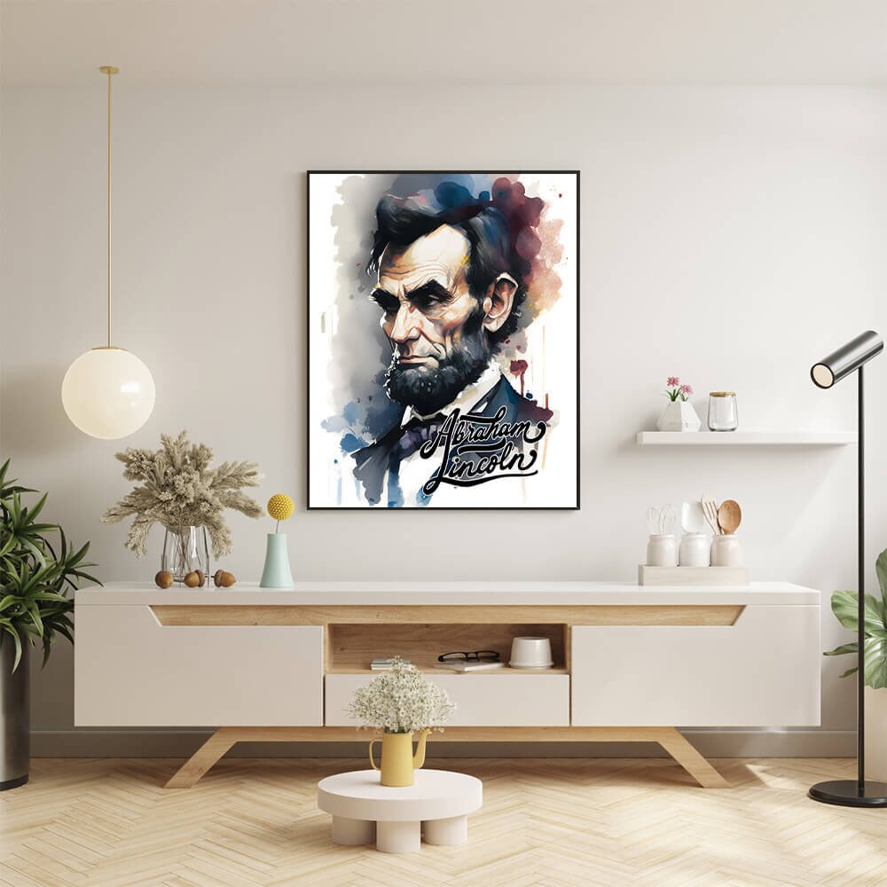 Abraham Lincoln Watercolor Art Print Portrait POSTER 2 | American ...