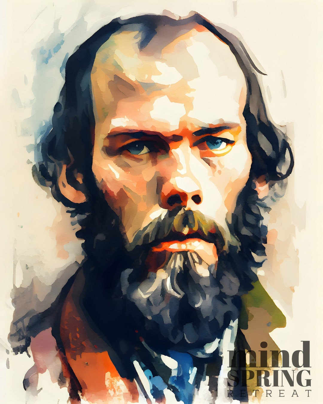 Fyodor Dostoevsky Watercolor Art Print Portrait POSTER 2 - Etsy