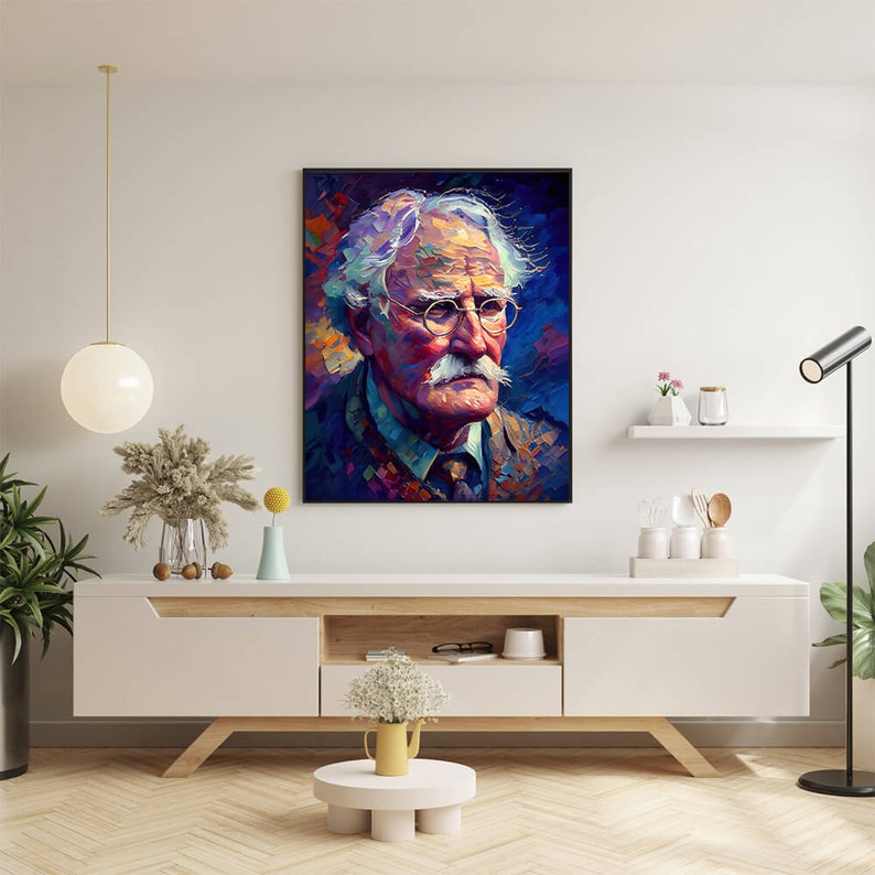Carl Jung Oil Painting Art Print Portrait POSTER Psychology Physical ...