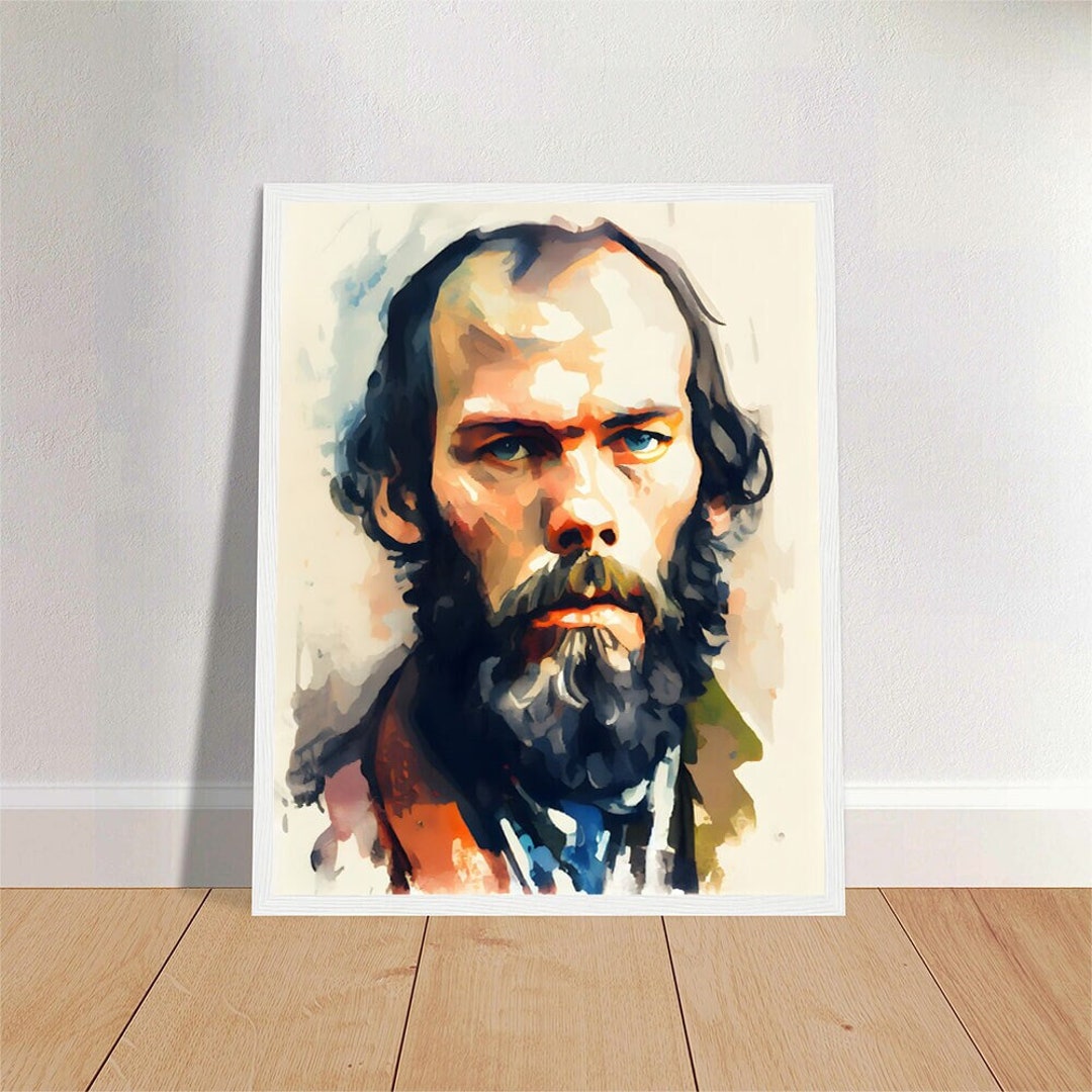 Fyodor Dostoevsky Watercolor Art Print Portrait POSTER 2 | Classic ...