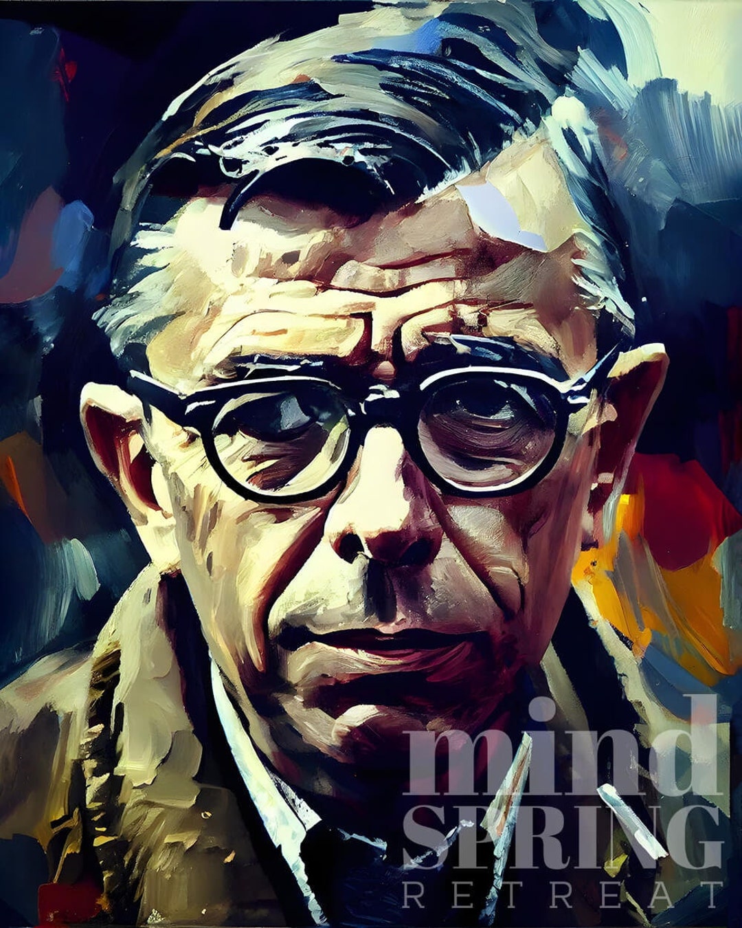 Jean-paul Sartre Oil Painting Art Print Portrait POSTER - Etsy