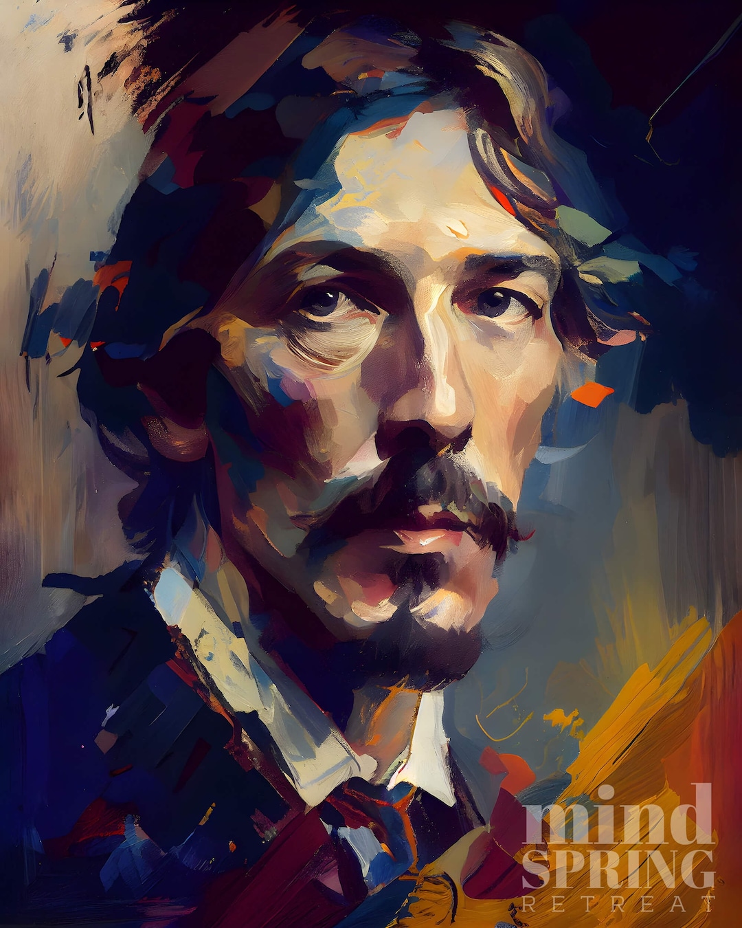 Robert Louis Stevenson Oil Painting Art Print Portrait POSTER - Etsy