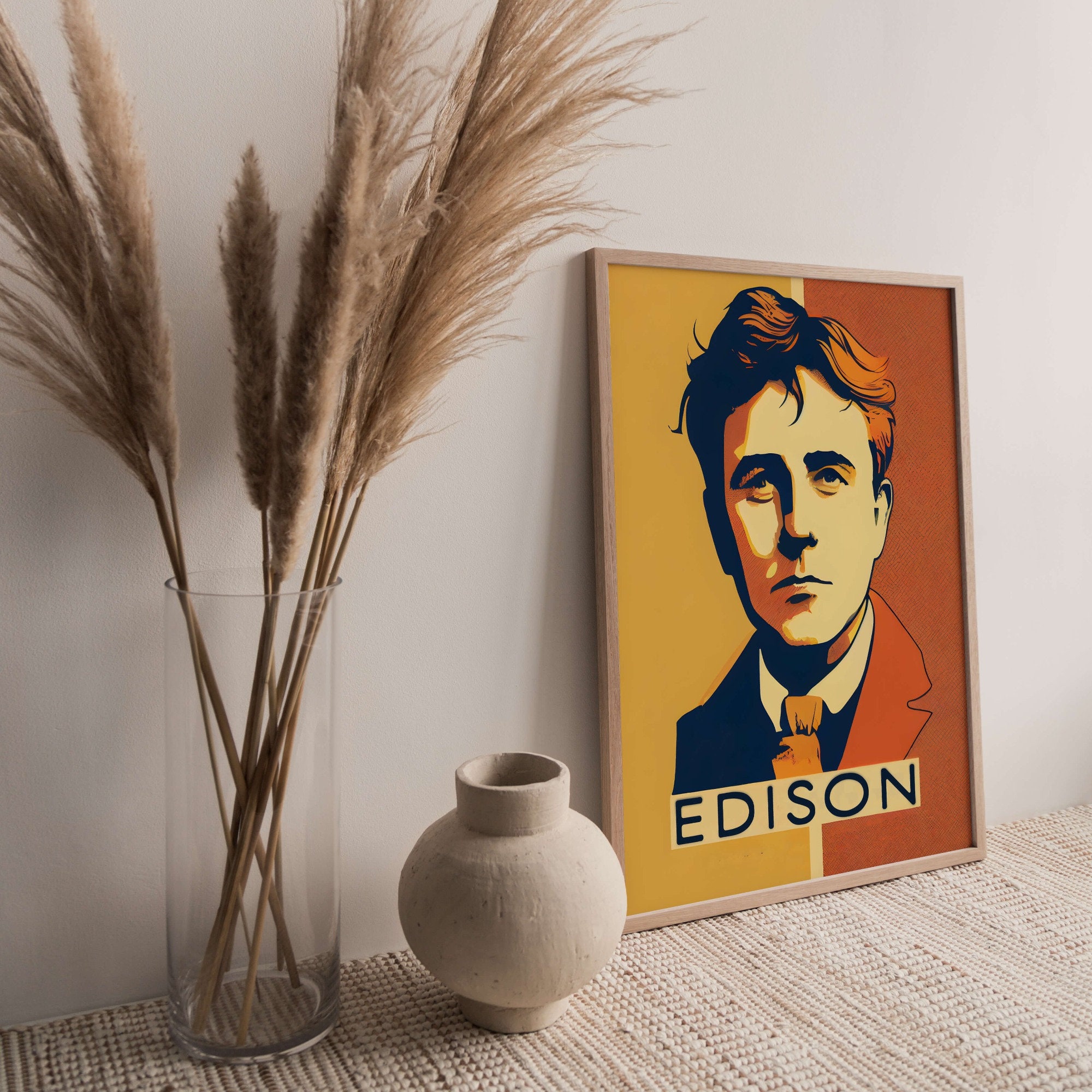 Thomas Edison Retro Minimalist Art Print Portrait POSTER - Etsy