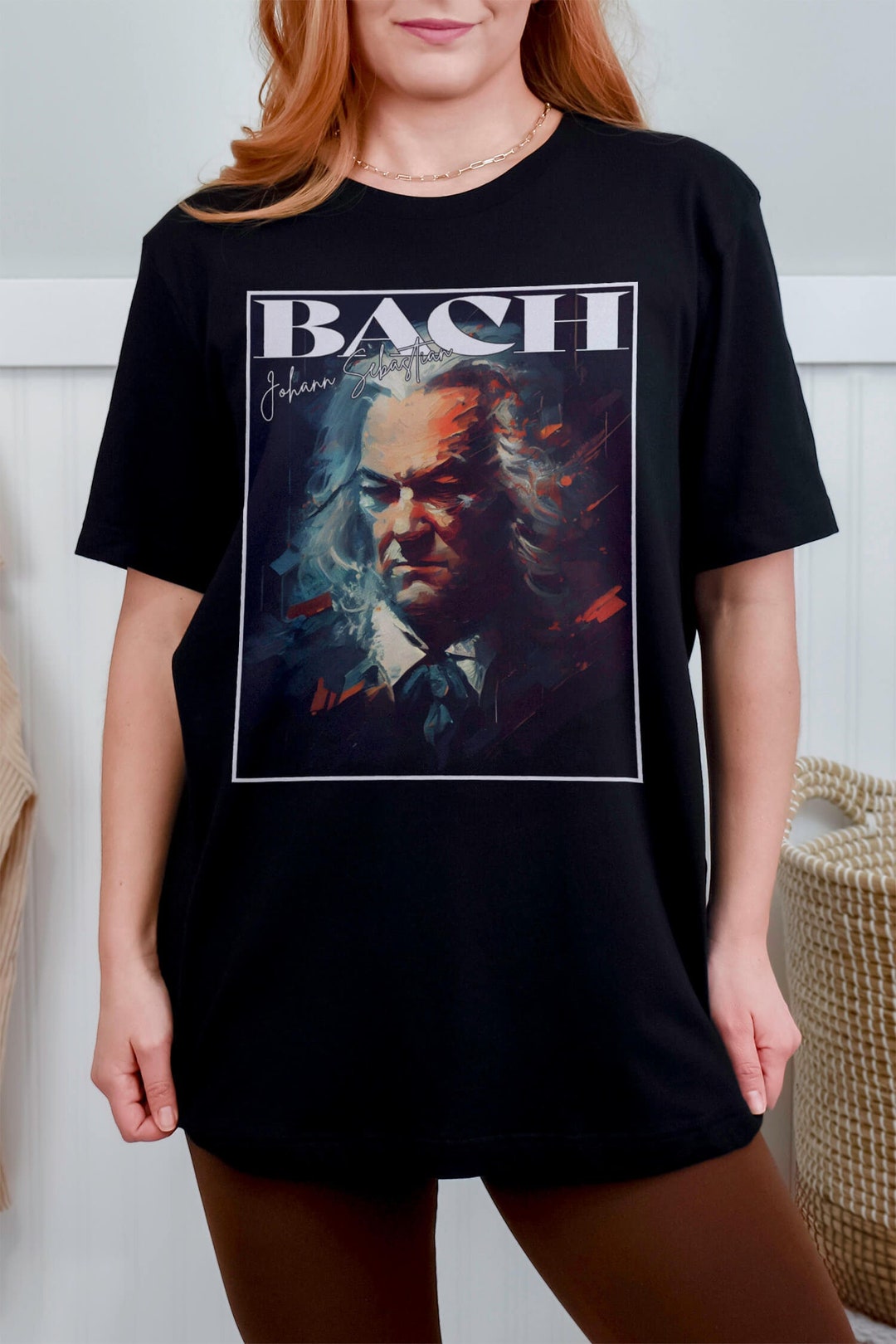Johann Sebastian Bach Oil Painting T-shirt 1 | Classical Music Unisex ...