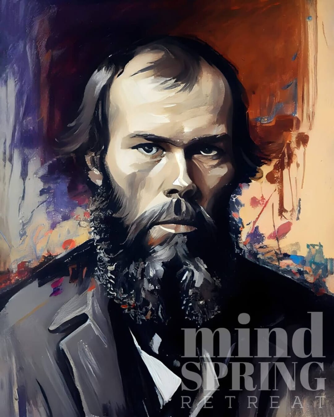 Fyodor Dostoevsky Oil Painting Art Print Portrait POSTER 2 - Etsy
