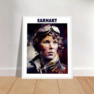 Amelia Earhart Oil Painting Art Print Portrait POSTER 2 | Aviation ...