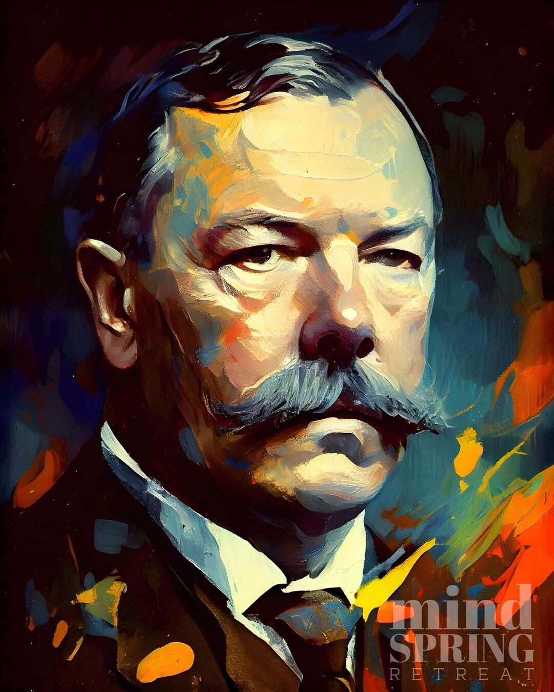 Arthur Conan Doyle Oil Painting Art Print Portrait POSTER - Etsy