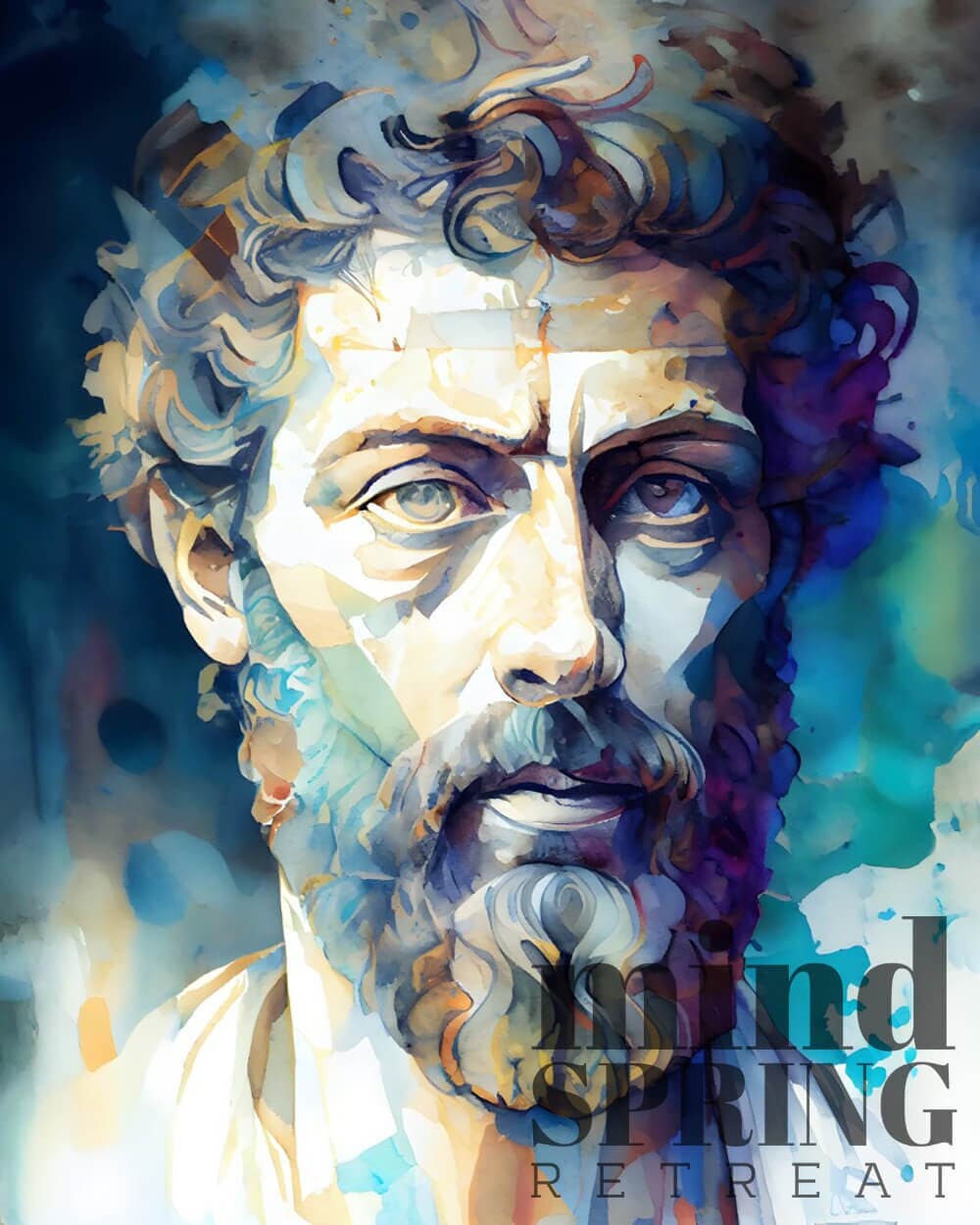 Marcus Aurelius Watercolor Art Print Portrait POSTER 2 | History ...