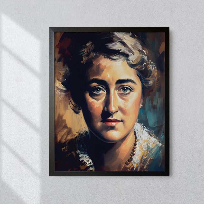 Agatha Christie Oil Painting Art Print Portrait POSTER 1 | Classic ...