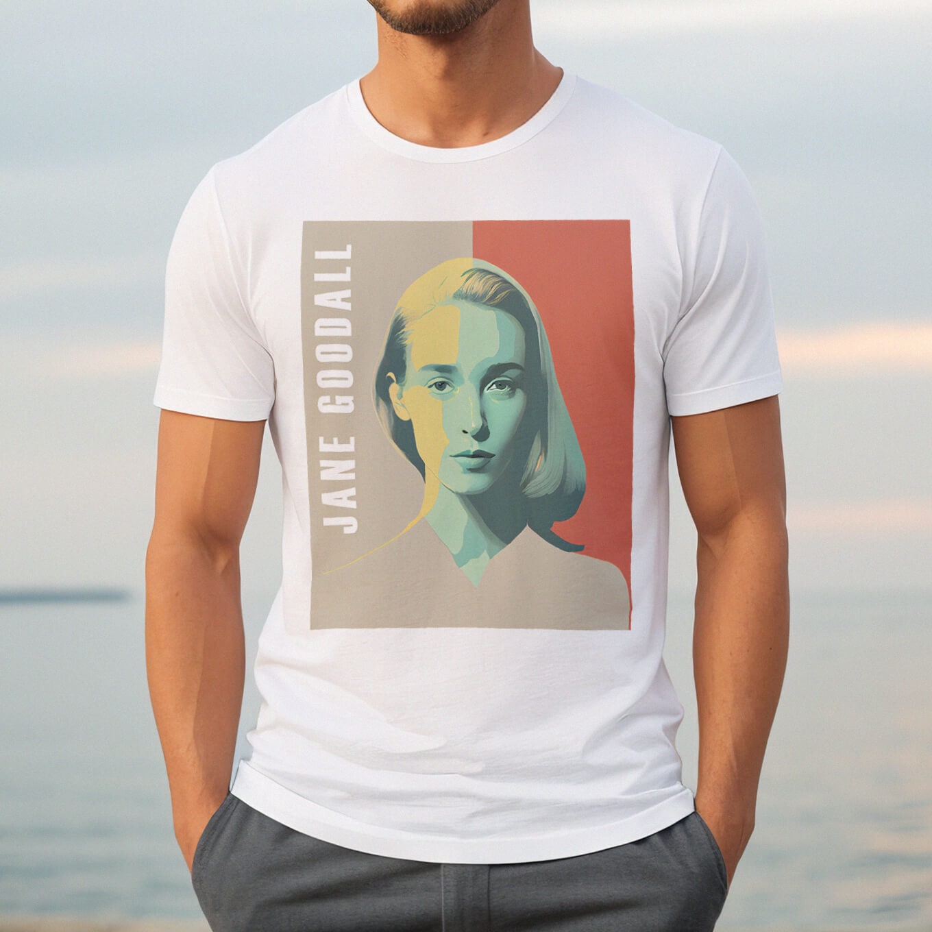 Jane Goodall Retro Minimalist T-shirt | Biology Primatology Gift Unisex ...