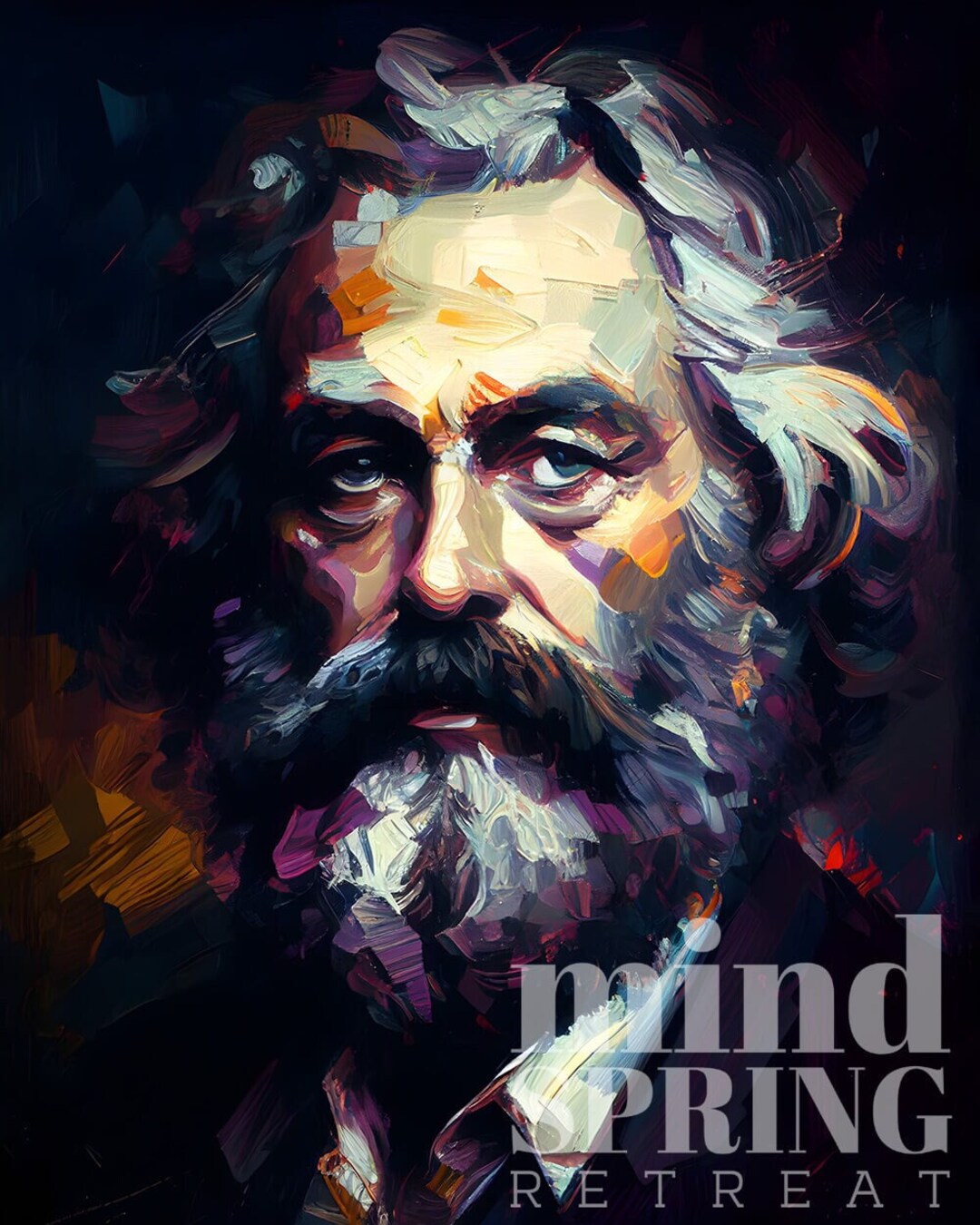 Karl Marx Oil Painting Art Print Portrait POSTER 2 Philosophy Physical ...