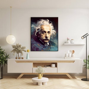Albert Einstein Oil Painting Art Print Portrait POSTER | Science ...