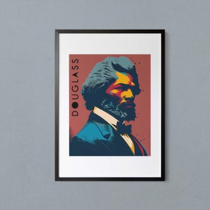 Frederick Douglass Retro Minimalist Art Print Portrait POSTER | History ...